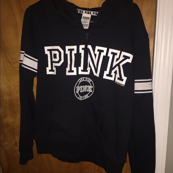 Victoria's Secret | Tops | Victorias Secret Vs Pink Half Zip Pull Over ...