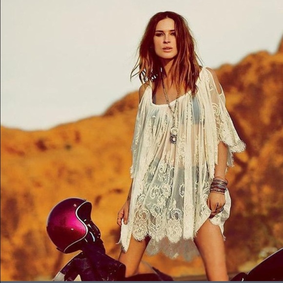 Swim | Vintage Hippie Boho Floral Lace Bathing Suit Dress | Poshmark