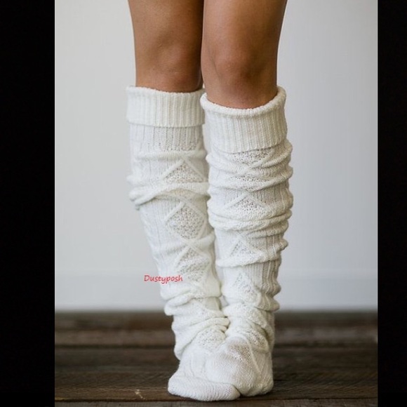 Dustyposh | Accessories | Cable Knit Over The Knee Sock Soft Slouch ...
