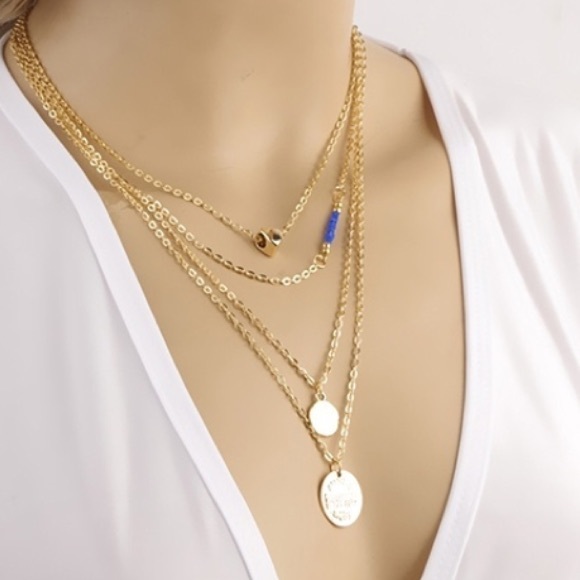 Jewelry | Gold Multilayer Long Pendant Necklace | Poshmark