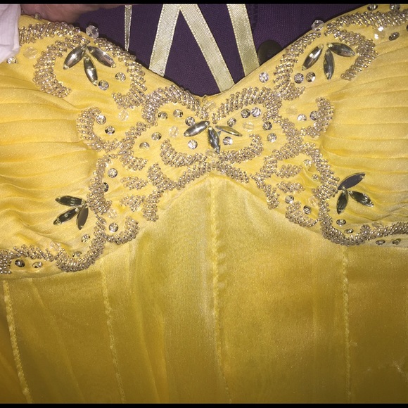 Cache | Dresses | Cache Yellow Prom Dress | Poshmark