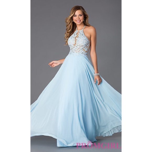 Blush | Dresses | Light Blue Open Back Prom Dress By Blush | Poshmark