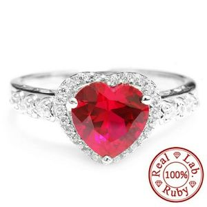 Jewelry | Red Ruby Heart Ring 3ct925 Sterling Silver18kgp | Poshmark