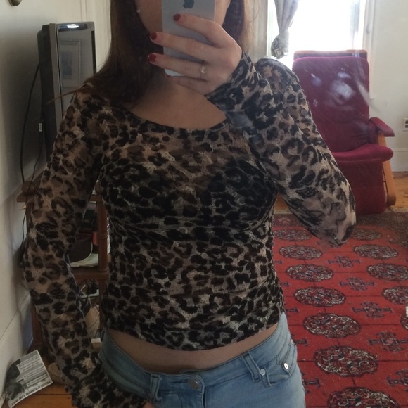 Wet Seal | Tops | Sexy Black Leopard See Through Top | Poshmark