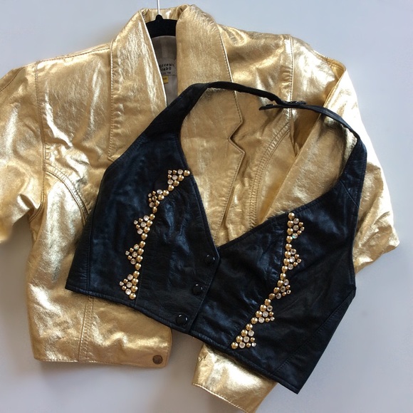Boutique | Jackets & Coats | Rare Gold Leather Crop Jacket | Poshmark