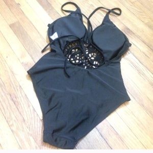 Swim | Black One Piece Cutout Swimsuit | Poshmark