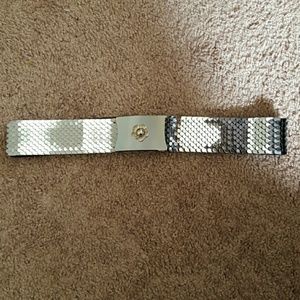 Accessories | Silver Metal Stretch Belt | Poshmark
