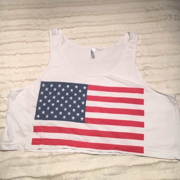 American Apparel | Tops | Usa Flag American Apparel Crop Top | Poshmark