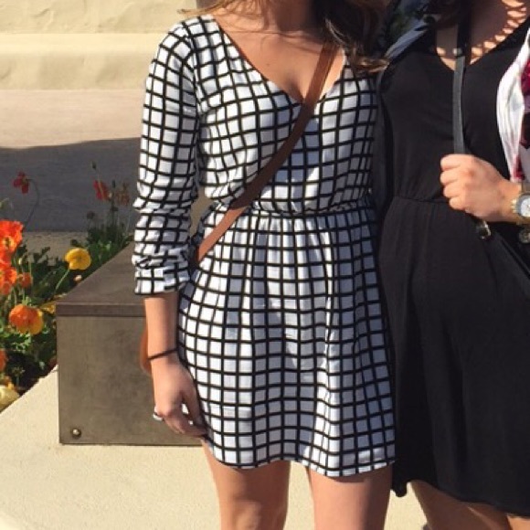 Abercrombie & Fitch | Dresses | Black And White Grid Pane Dress | Poshmark
