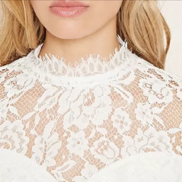 H&M | Tops | Cream Colored Lace Top | Poshmark