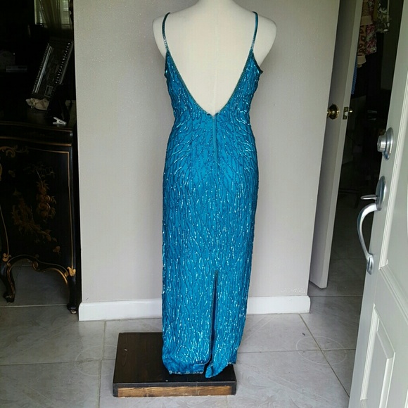 2xist | Dresses | Lawrence Kazer Ny Silk Beaded Evening Dress Ps | Poshmark