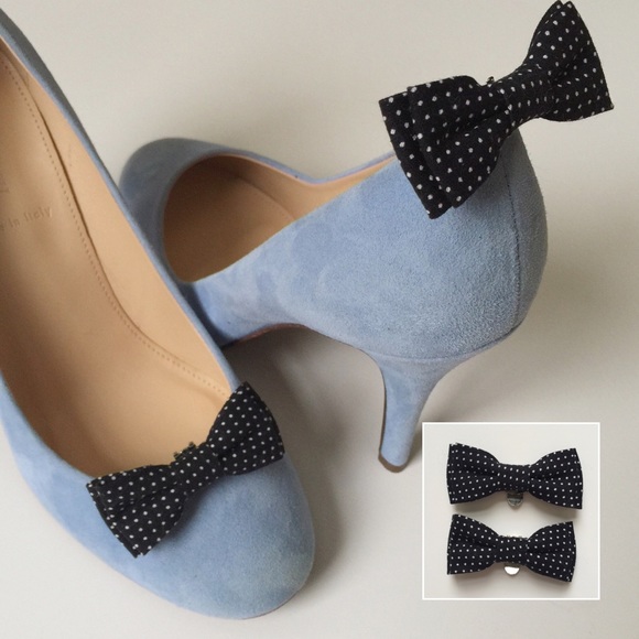 Accessories | Black Polka Dot Shoe Bows | Poshmark