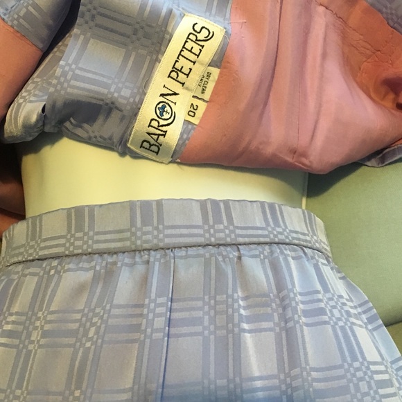 Baron Peters | Skirts | Silk Lavender 2 Piece Skirt Suit Outfit Sz2 ...