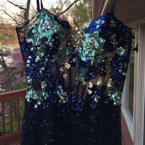 Faviana Glamour | Dresses | Faviana Glamour Sequined Prom Dress | Poshmark