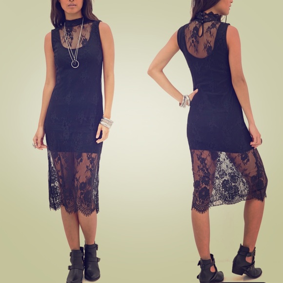 Dresses | Today Only Sheer Lace Midi Dress | Poshmark