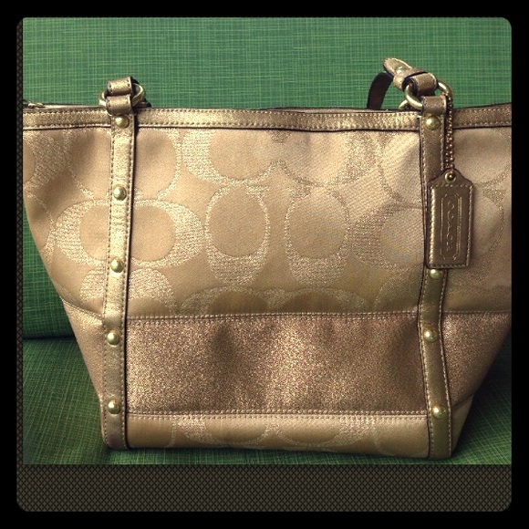 Coach | Bags | Coach Gold Tote Purse | Poshmark