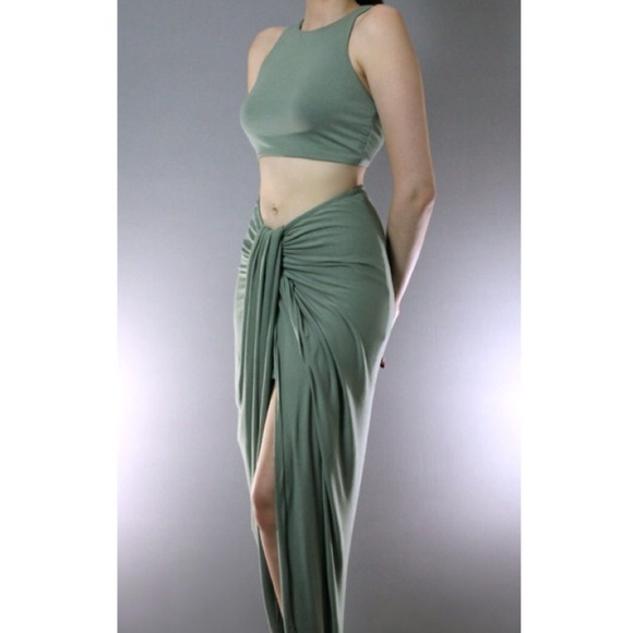 Dresses | Olive Green Two Piece Set | Poshmark