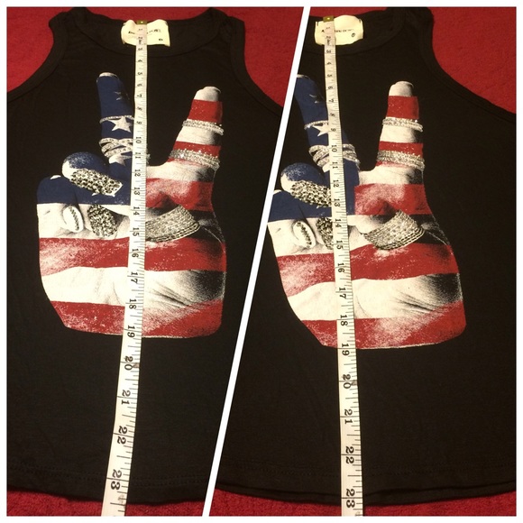 American Rebel | Tops | Flag Peace Sign Top Final Price | Poshmark