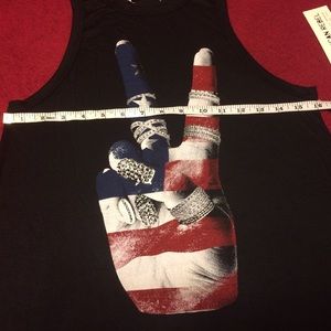 American Rebel | Tops | Flag Peace Sign Top Final Price | Poshmark
