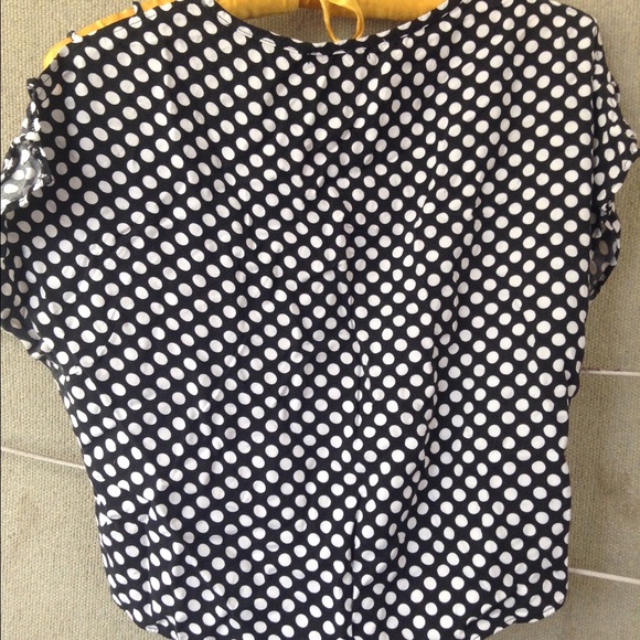 Tops | Black And White Polka Dot Shirt | Poshmark