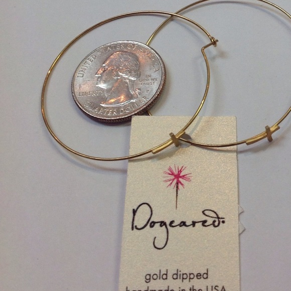 Dogeared | Jewelry | Dogeared Gold Dipped Hoop Earrings | Poshmark