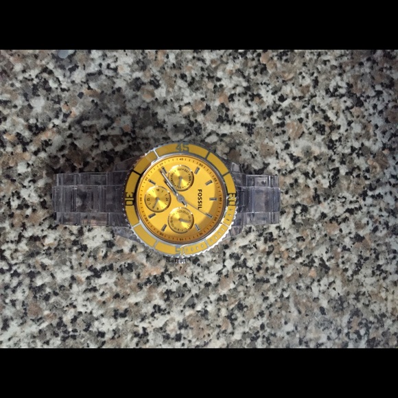 Fossil | Jewelry | Yellow Faced Fossil Watch | Poshmark