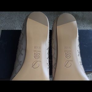 Delman | Shoes | Delman Cache Beige Studded Ballet Flats | Poshmark