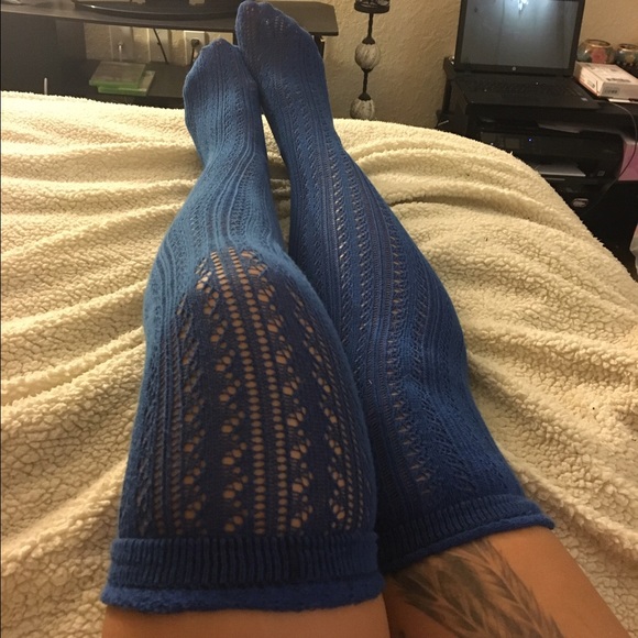 Accessories | Royal Blue Thigh High Socks | Poshmark