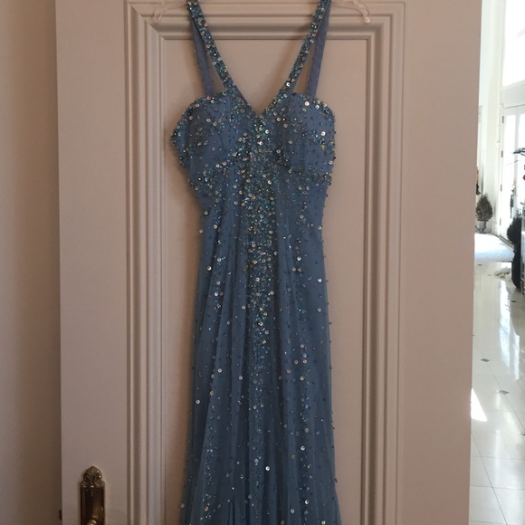 Sean Collection | Dresses | Sean Collection Beaded Light Blue Prom ...