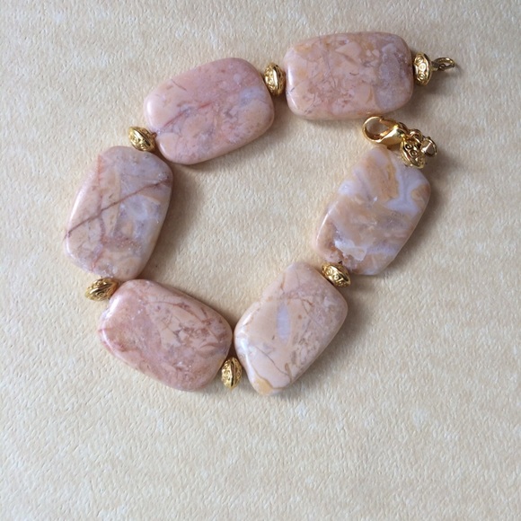 Handmade | Jewelry | Tan And Cream Colored Jasper Bracelet | Poshmark
