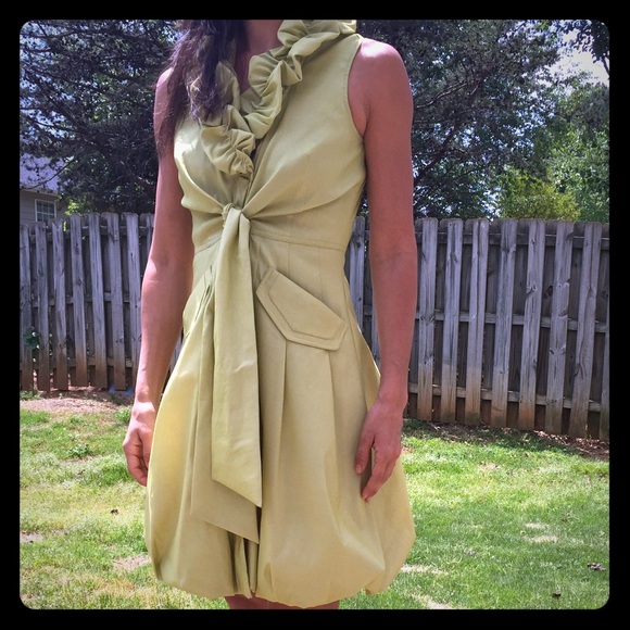 Samuel Dong | Dresses | Samuel Dong Light Green Designer Spring Dress ...