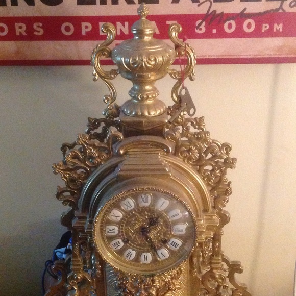 Other | Brass Filagree Mantle Clock | Poshmark