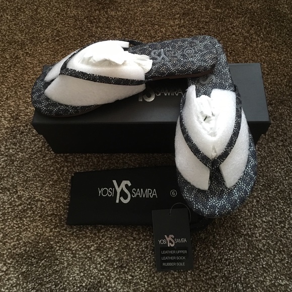 Yosi Samra | Shoes | Nib Yoshi Samra Snake Effect Leather Sandals Size6 ...