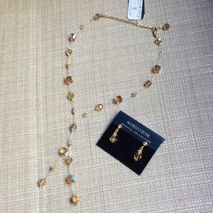 Nordstrom | Jewelry | Nordstrom Gold Crystal Necklace And Clip Earrings ...