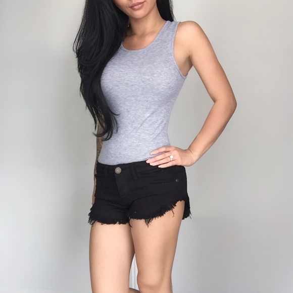 Other | Heather Gray Beater Bodysuit | Poshmark