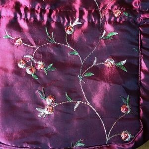 Bags | Hp Brick Red Silk Drawstring Bag | Poshmark