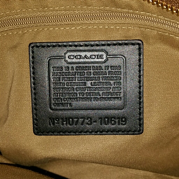 Coach | Bags | Coach Tan Bag With Black Handle And Details | Poshmark
