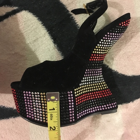 Shoes | Multicolored Studded Heel Less Wedges | Poshmark