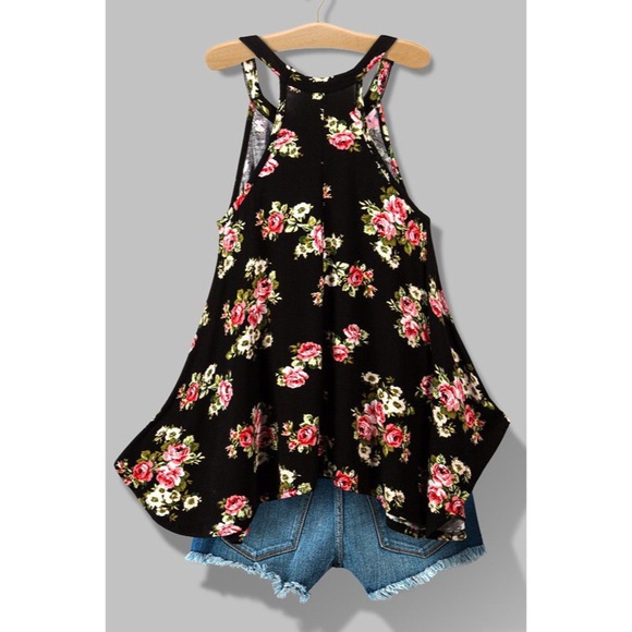 Tops | Romantic High Neck Floral Top | Poshmark