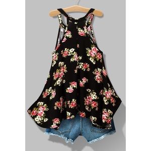 Tops | Romantic High Neck Floral Top | Poshmark