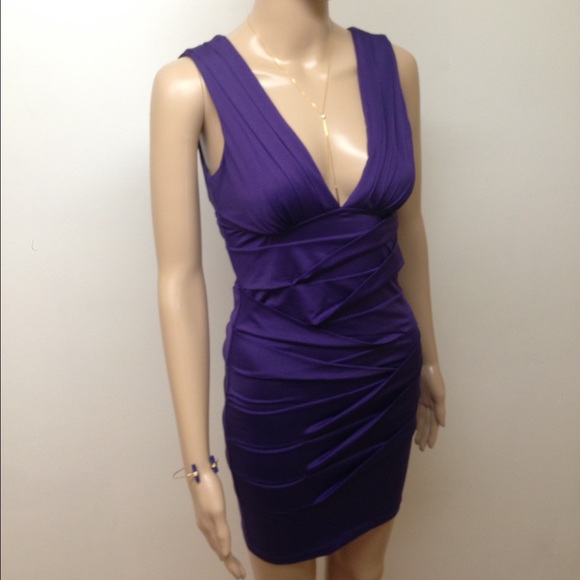 IBestest | Dresses | Deep V Sexy Femme Womens Fitted Mini Dress Nwt ...