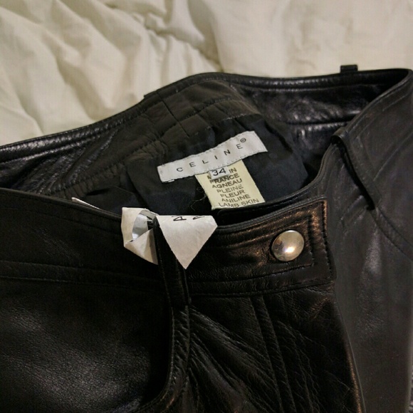 Celine | Pants & Jumpsuits | Celine Lambskin Leather Pants Full Grain ...