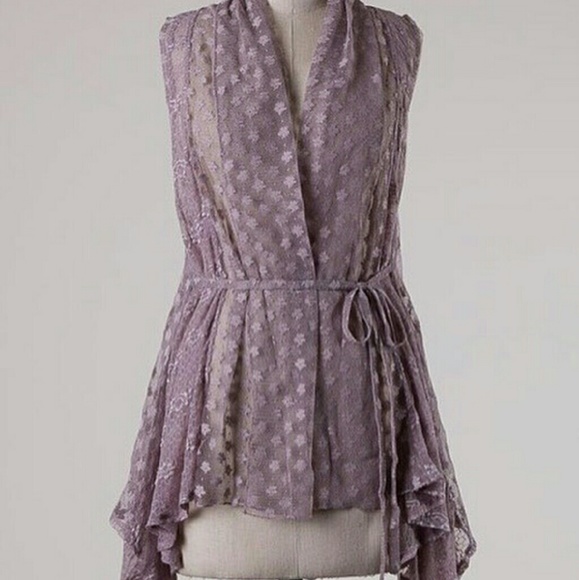 Jackets & Coats | Lavender Lace Vest | Poshmark