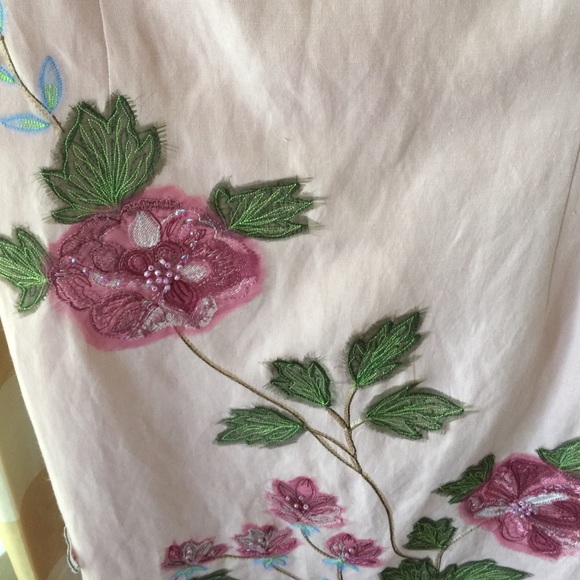Sandra Angelozzi | Dresses | Nwot Linen Floral Designer Dress Size 42 ...