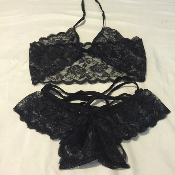 Boutique | Intimates & Sleepwear | New2 Pc Black Sexy Lace Lingerie Set ...