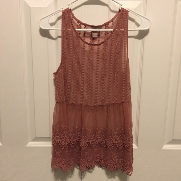 Tops | Sheer Lace Tank | Poshmark