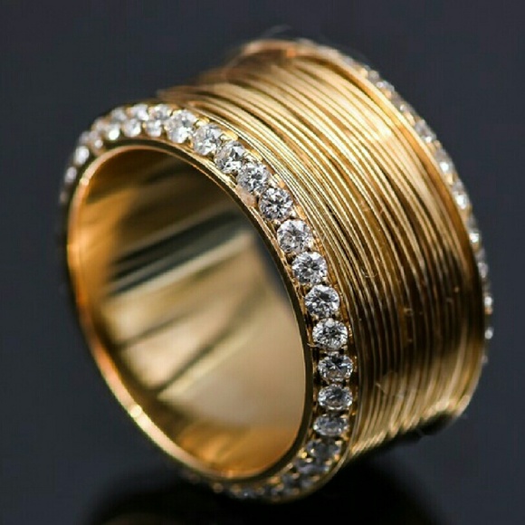 Jewelry | 15 Tcw Round Diamonds In 18k Wrapped Wire Ring | Poshmark