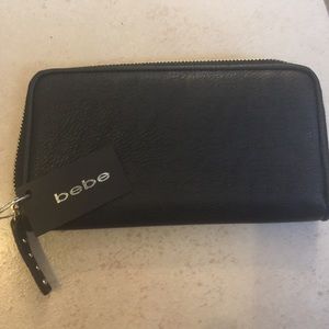 bebe | Bags | Black Zip Around Bebe Wallet | Poshmark