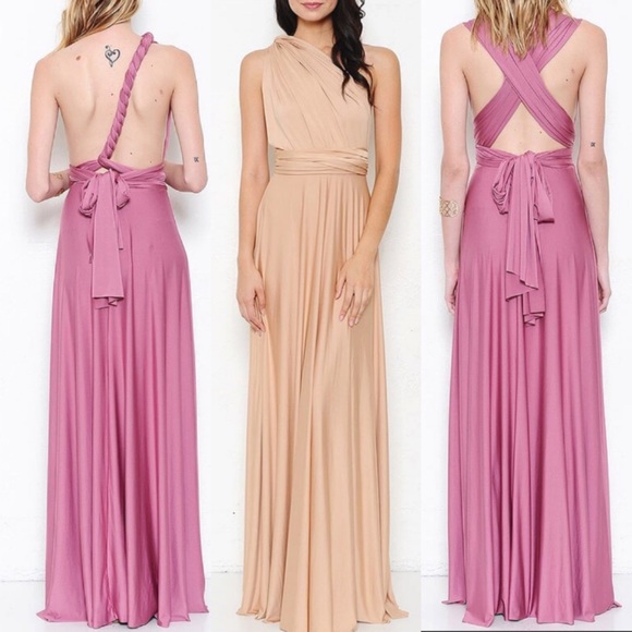 Dresses | Nude Stunning Multi Way Wrap Maxi Dress | Poshmark