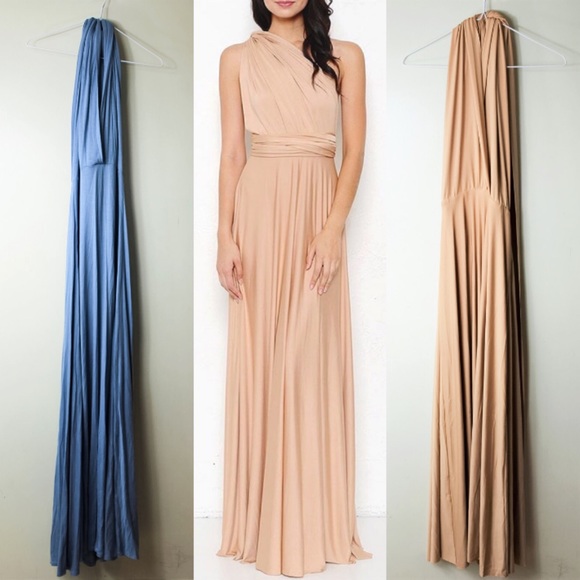 Dresses | Nude Stunning Multi Way Wrap Maxi Dress | Poshmark